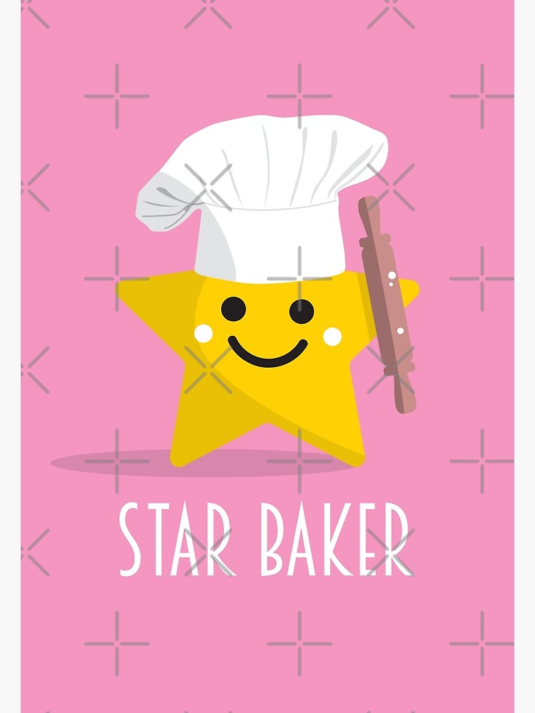"Cute Star Baker with Rolling Pin - Pink" Art Print by VicEllisArt ...