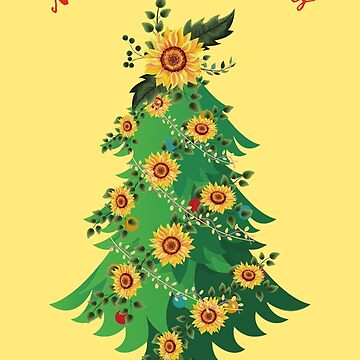 "Merry Christmas Sunshine! Sunflower Christmas Tree" Sticker for Sale ...