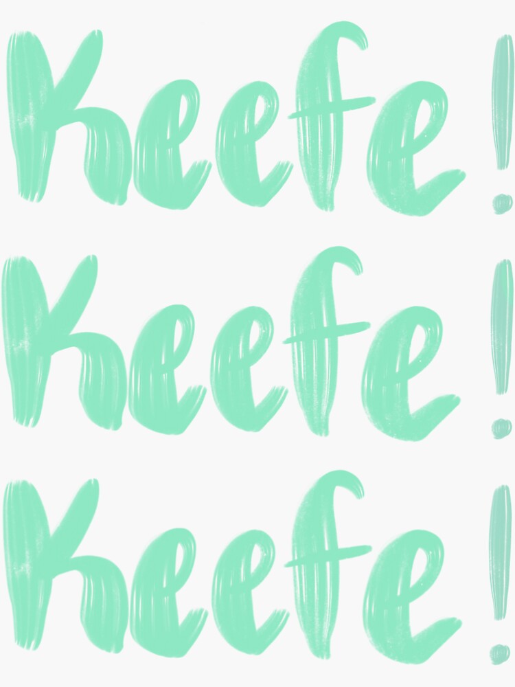 "Green Keefe! Keefe! Keefe! " Sticker for Sale by NinaNotes | Redbubble