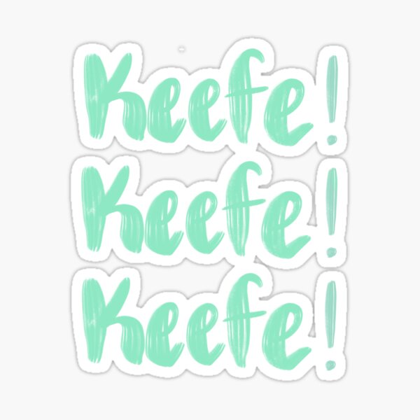 "Green Keefe! Keefe! Keefe! " Sticker for Sale by NinaNotes | Redbubble