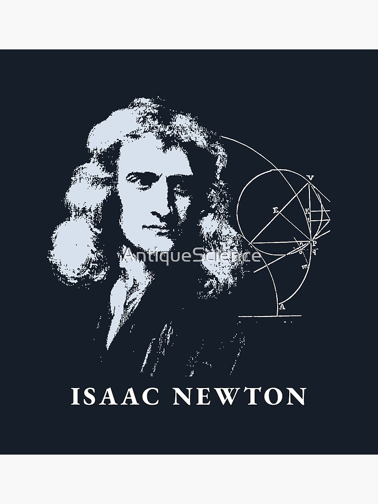 Great scientists: Isaac Newton portrait and diagram Premium Matte ...
