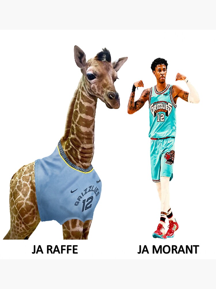 "Ja Morant and Ja Raffe Giraffe Memphis Grizzlies" Sticker by Rahulk5 ...