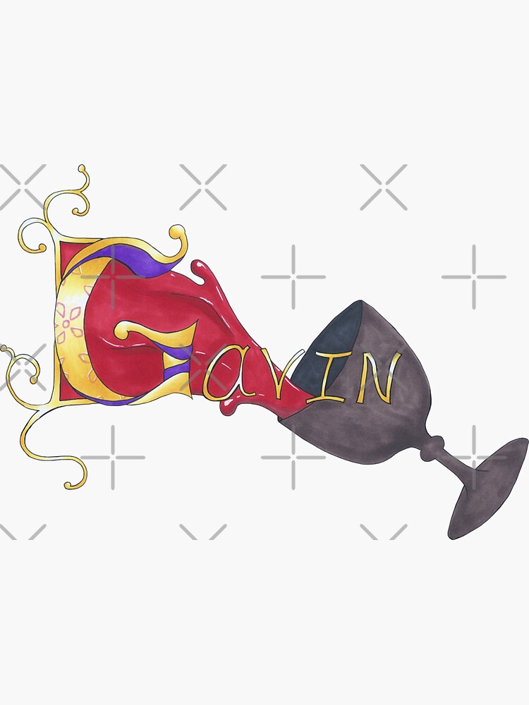 "Gavin Name Art" Sticker for Sale by AvalonUnmuzzled | Redbubble