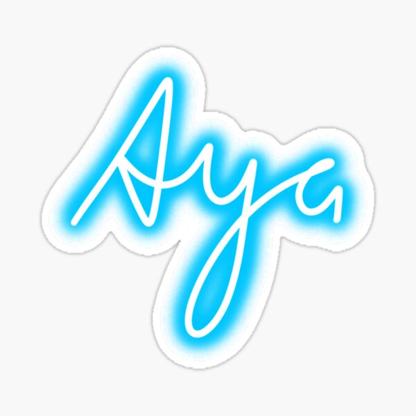 "Neon light sign Aya " Sticker for Sale by chloesartworld | Redbubble