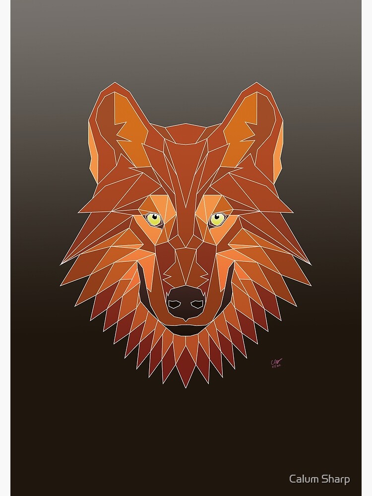 "Wolf Angles Red Print" Poster by calmclam | Redbubble