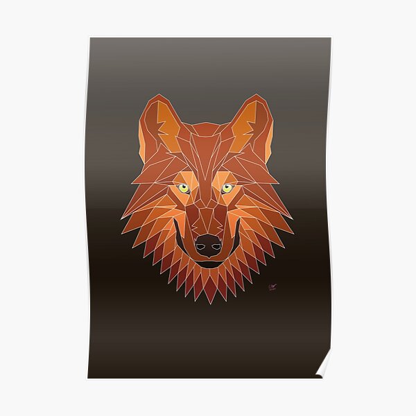 "Wolf Angles Red Print" Poster by calmclam | Redbubble