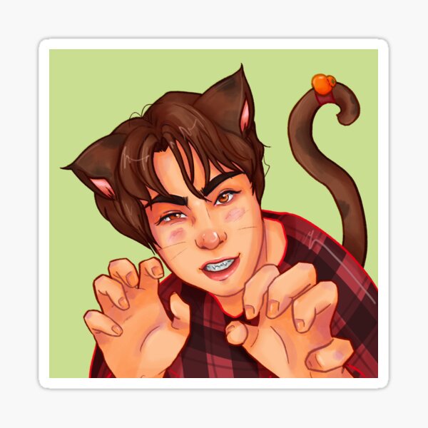 "Cat Boy Vernon" Sticker by ArianeScribbles | Redbubble