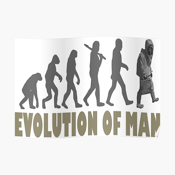 "Evolution Of Man" Poster by QuarantineLivin | Redbubble