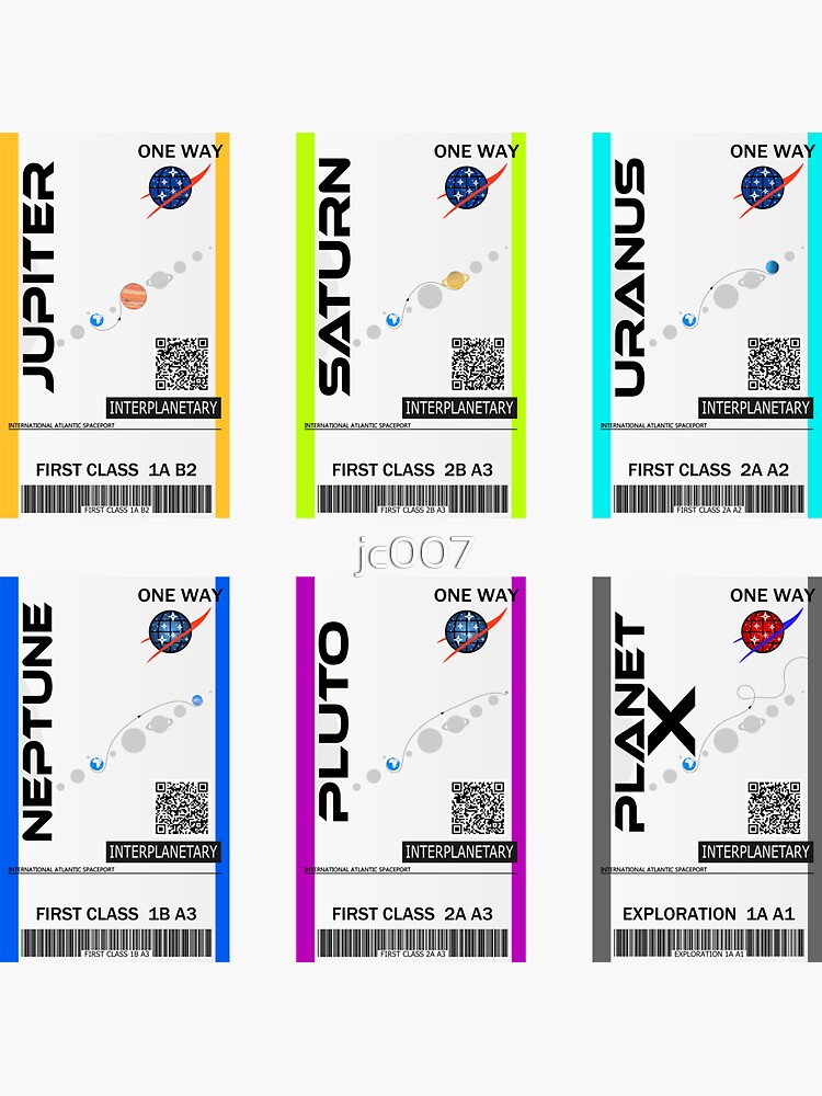 "Space ticket bundle 2" Sticker for Sale by jc007 | Redbubble