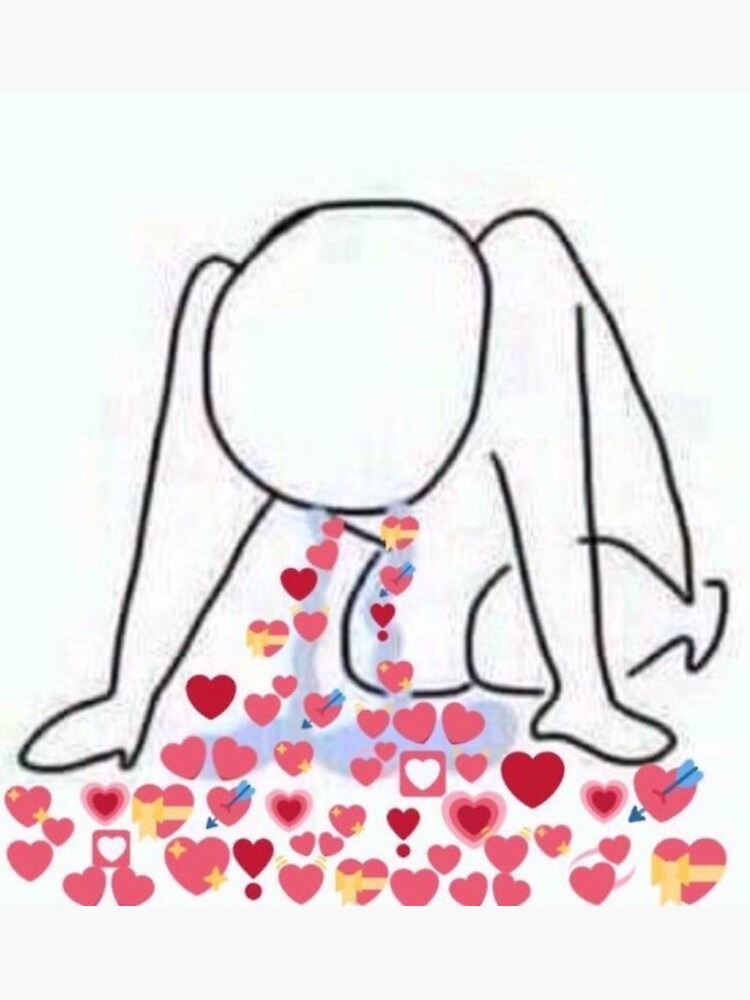 "Crying Hearts Meme" Sticker by debracornell97 | Redbubble