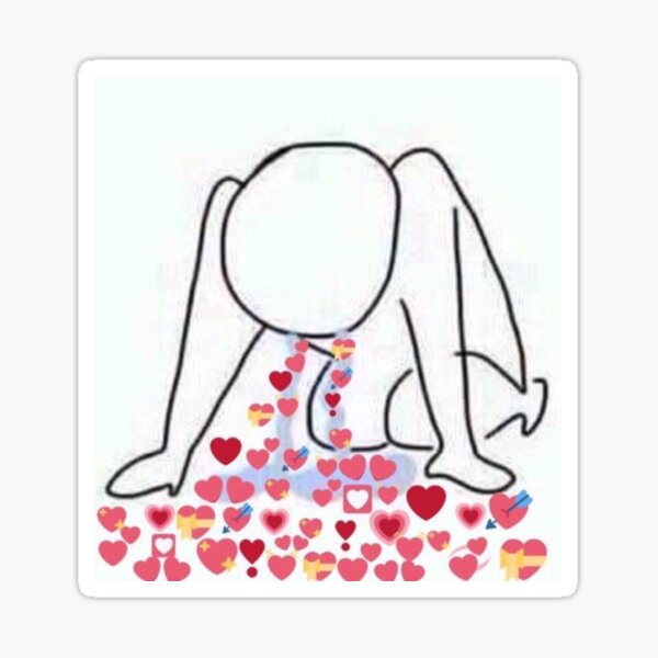 "Crying Hearts Meme" Sticker by debracornell97 | Redbubble