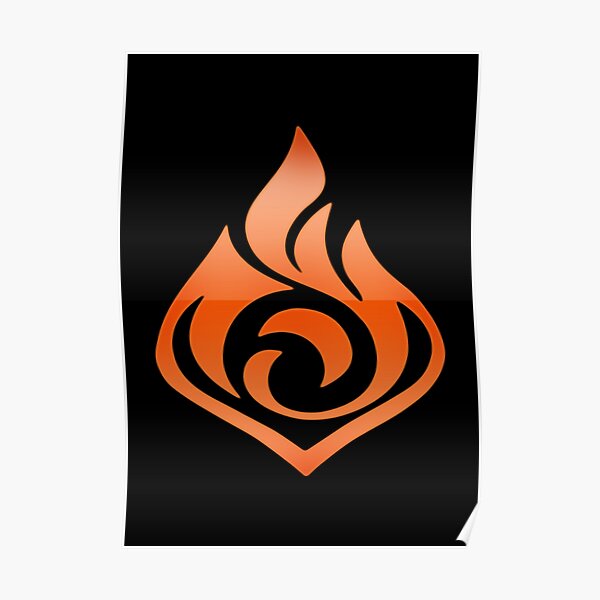 "Genshin impact - Pyro Element " Poster for Sale by venomic-ink | Redbubble