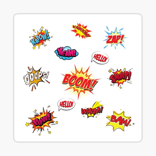 "Comic Boom, Pow, Bam" Sticker von TGEDesigns | Redbubble