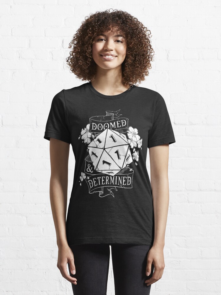 "Doomed & Determined | White" T-shirt for Sale by GalacticJonah ...