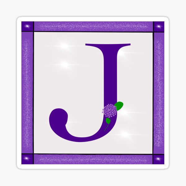"Purple Sparkle and Hydrangea Initial letter J" Sticker for Sale by F ...
