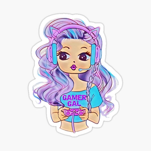 "Gamer girl. Play like a girl. Gaming" Sticker by soniaaseguin | Redbubble