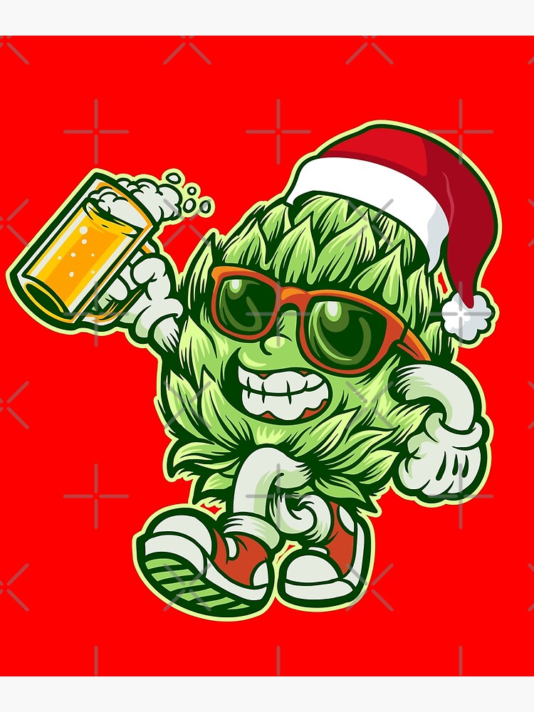 "Christmas Beer Hops Festive Craft Beer IPA " Poster for Sale by ...