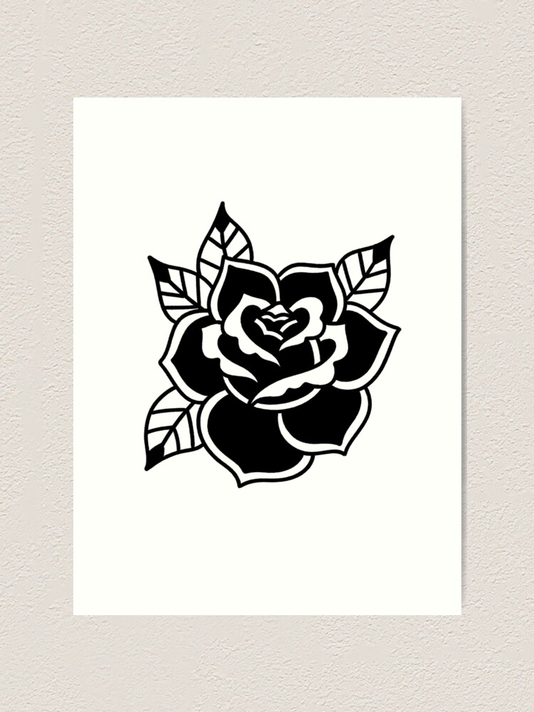 American Traditional Rose Outline