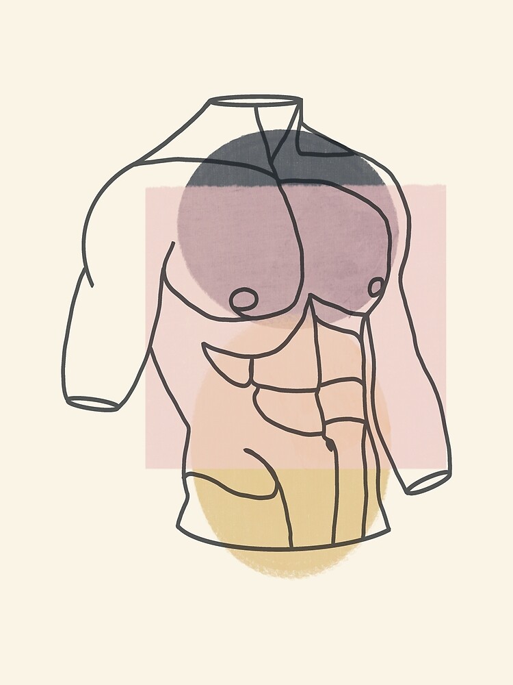 "Mid Century Modern Male Torso Line Work " Poster by Hollowfog | Redbubble