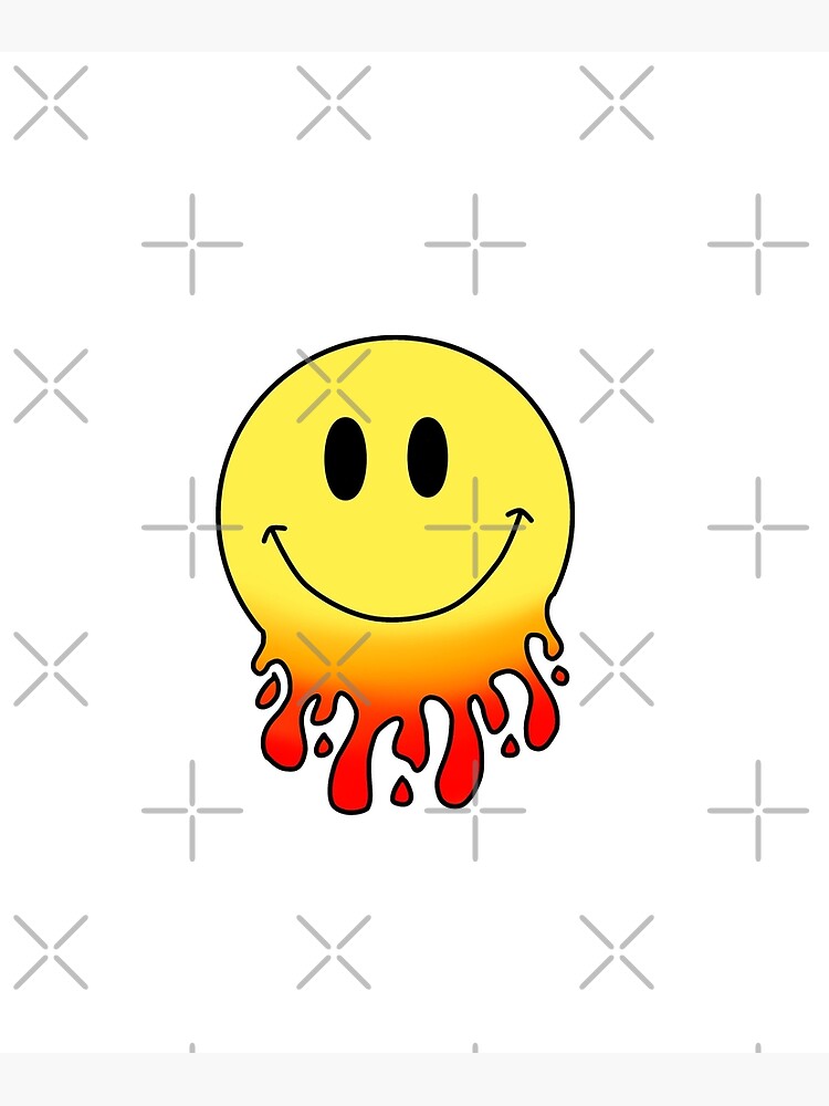 "Smiley-Fire-Drip-Sticker" Poster by LatitudeNZ | Redbubble