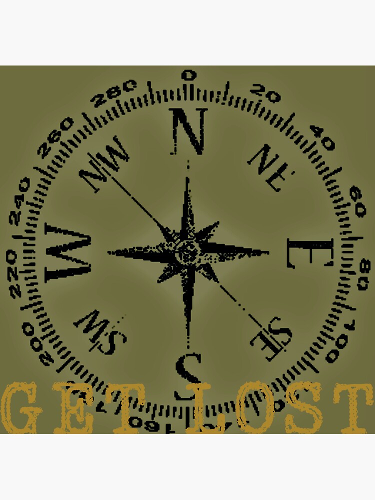 "Get Lost Compass - Tn" Sticker for Sale by Nonsenseness | Redbubble