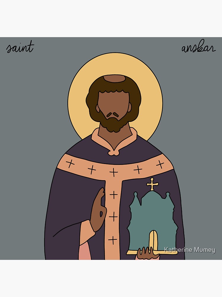 "Saint Anskar" Sticker for Sale by Katemumey | Redbubble