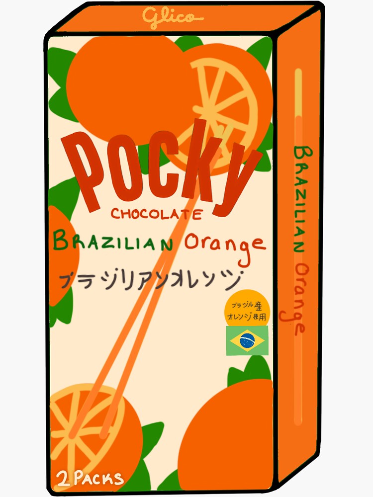 "Brazilian Orange Pocky Box" Sticker for Sale by mshinal17 | Redbubble