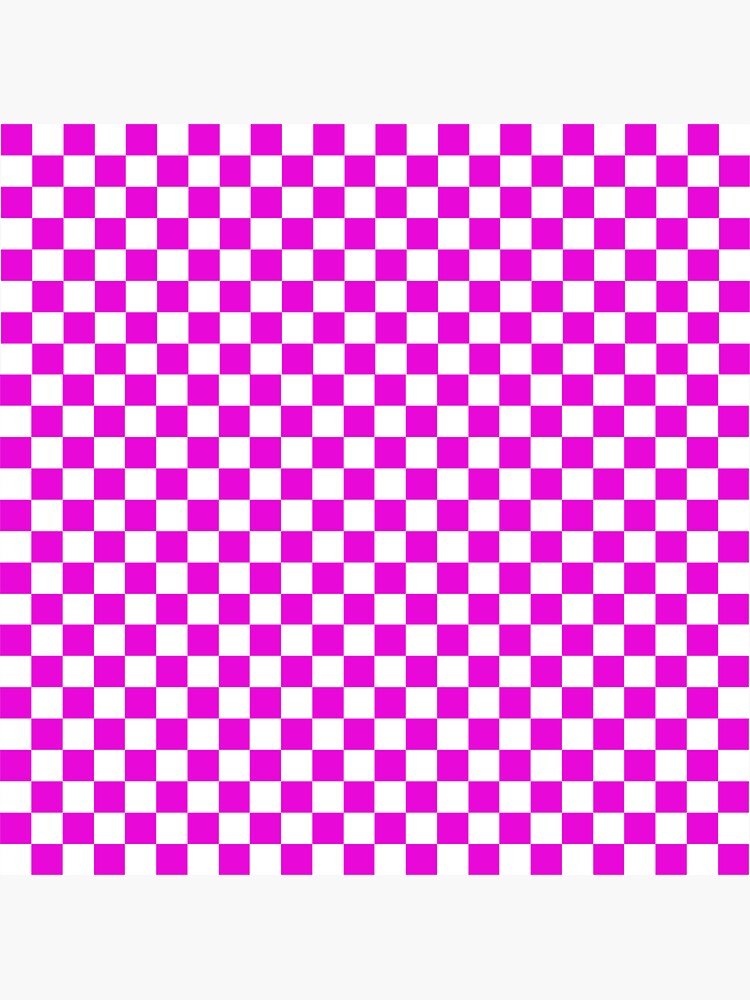 "Neon Pink and White Check Coloured Pattern - Chequered, Checkered ...