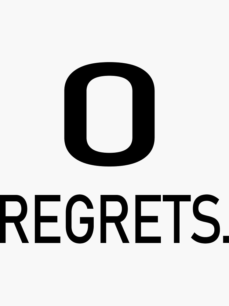 "Zero Regrets, No Regrets" Sticker by HAPPYFACE100 | Redbubble
