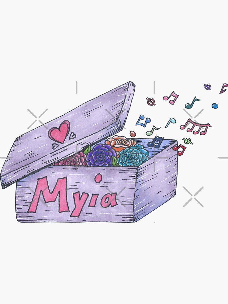 "Myia Name Art" Sticker for Sale by AvalonUnmuzzled | Redbubble