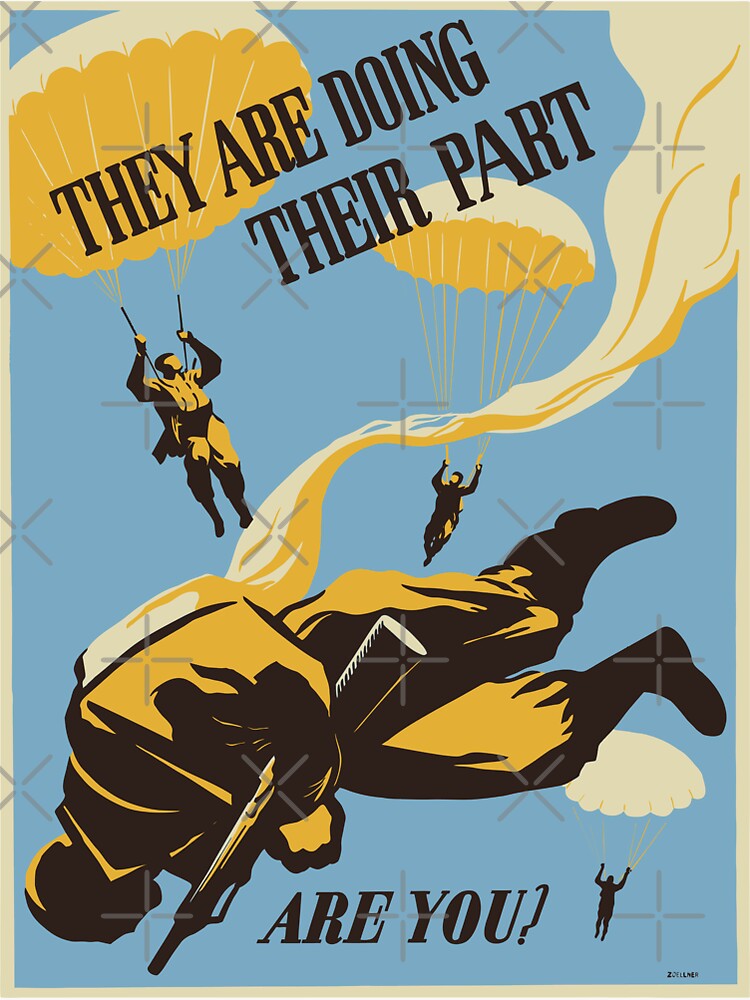 "WWII VINTAGE PARATROOPER" Poster for Sale by PARAJUMPER | Redbubble