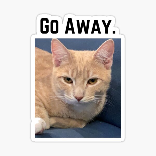"Go Away. " Sticker for Sale by YawIdeas201 | Redbubble