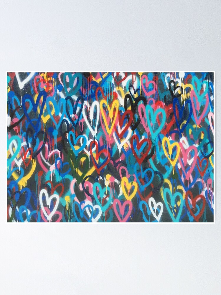 "Graphitti Hearts" Poster for Sale by Nerdy-Tees | Redbubble