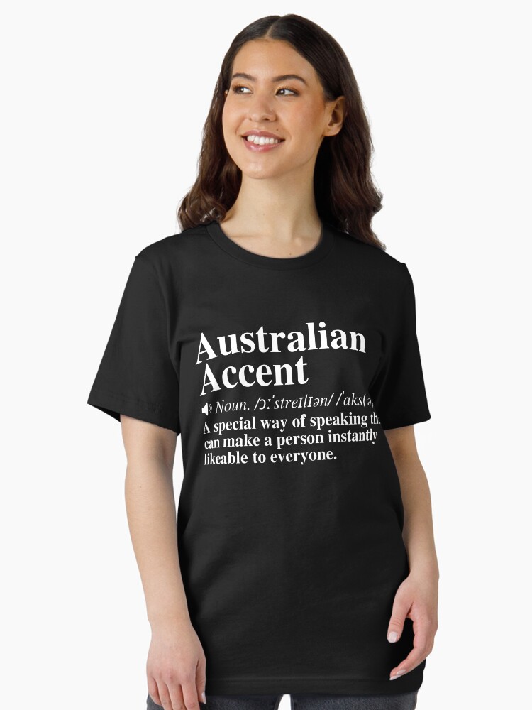 "Funny Australian Accent Definition. Aussie Humor. " Essential T-Shirt ...