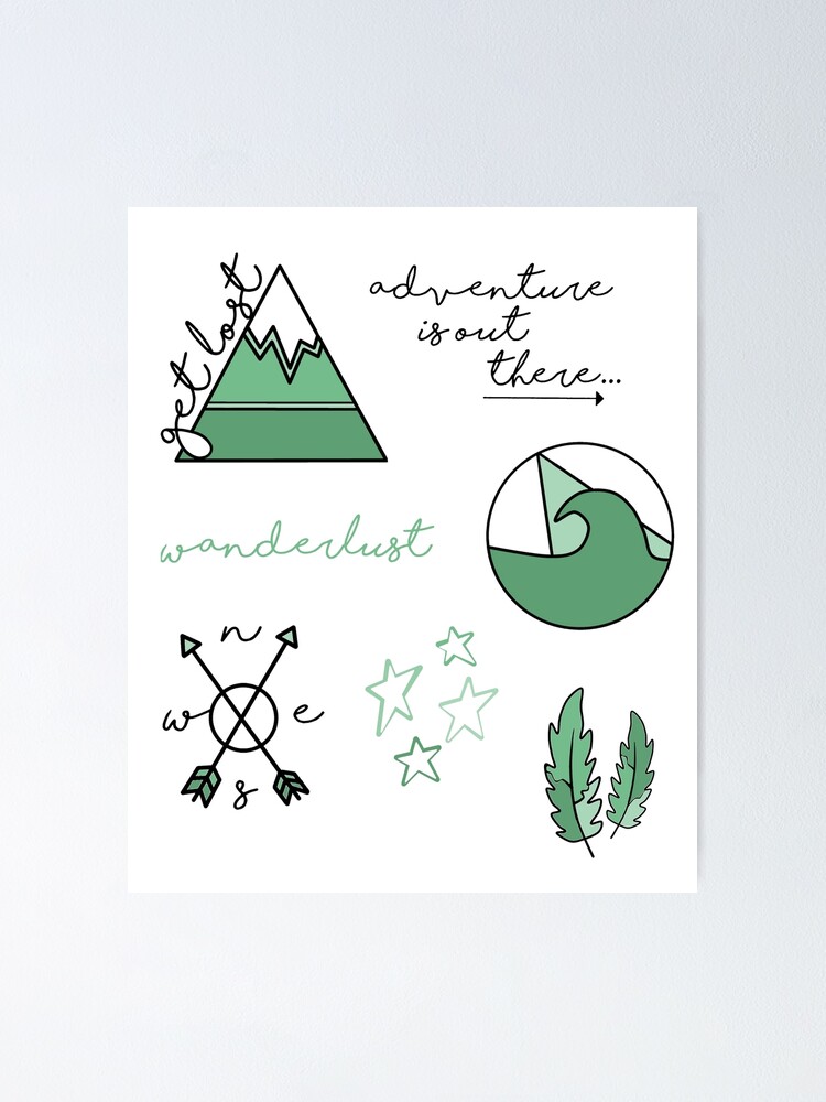 "Get lost-Forest-Sticker Set" Poster by LatitudeNZ | Redbubble