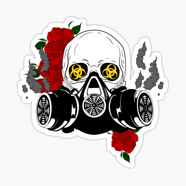 "Floral graphic gas mask " Sticker by Cobrainkapparel | Redbubble