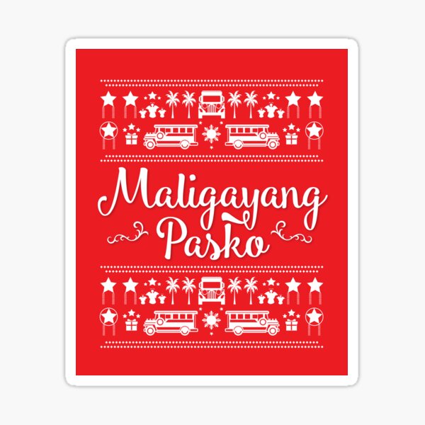 "Maligayang Pasko Red Version" Sticker for Sale by DesignLawrence ...