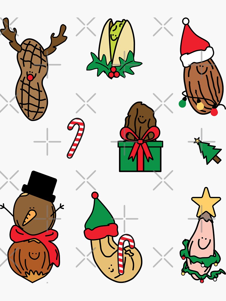 "Nutty Christmas Characters Sticker Pack" Sticker for Sale by ...