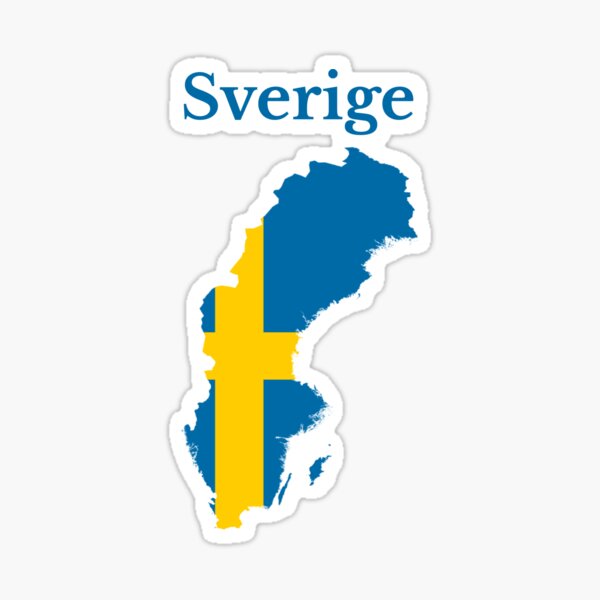"Sweden (Sverige) Map, Swedish Gift," Sticker for Sale by marosharaf ...