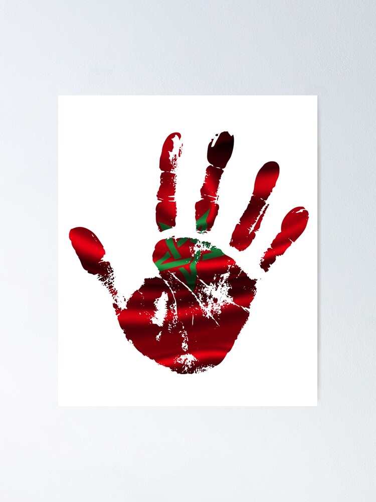 "MOROCCO FLAG HANDPRINT STYLISH DESIGN" Poster for Sale by ArabCorner ...