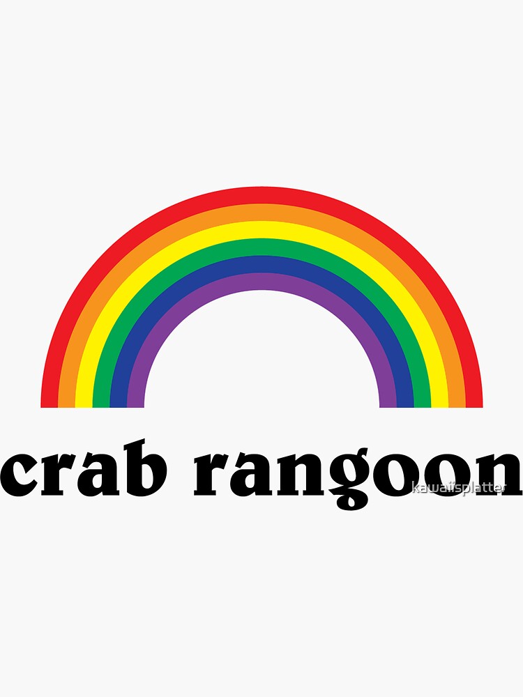 "Crab Rangoon Shirt with Rainbow Awesome" Sticker for Sale by ...