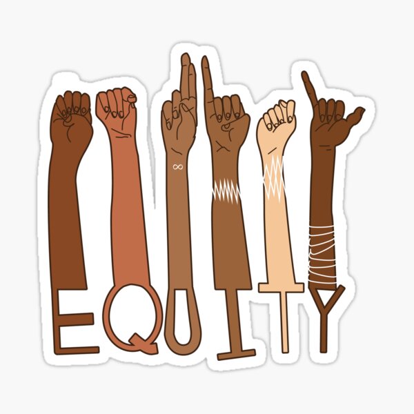 "Equity Diversity American Sign Language Hands Design" Sticker for Sale ...