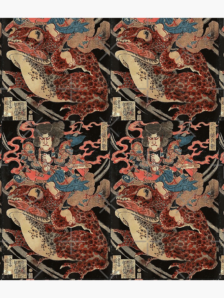 "Japanese Retro Artwork Samurai Riding Giant Toad Vintage Art ...