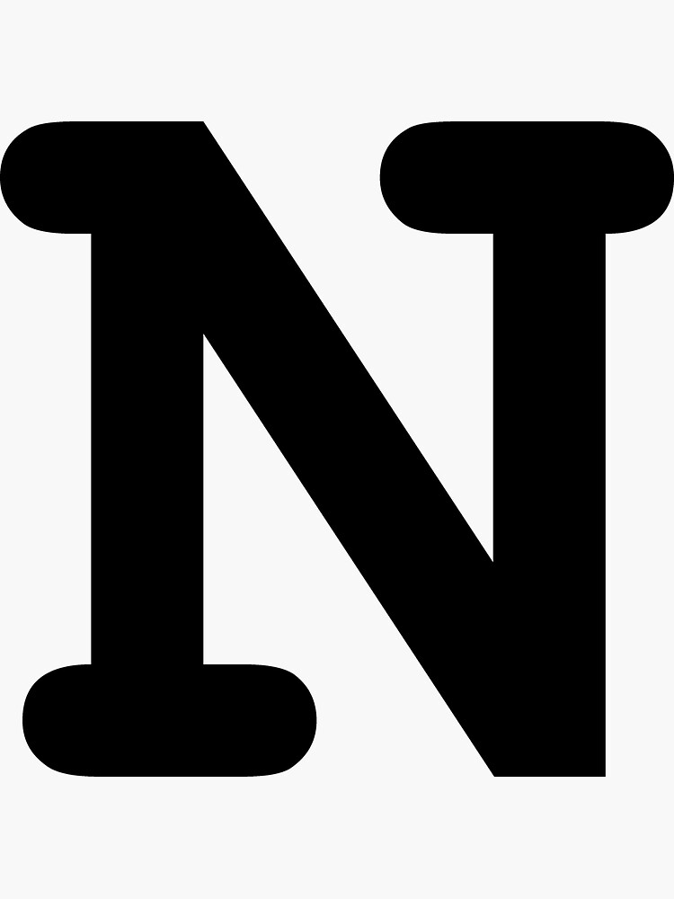 "Typewriter letter N" Sticker for Sale by Alphabetss | Redbubble