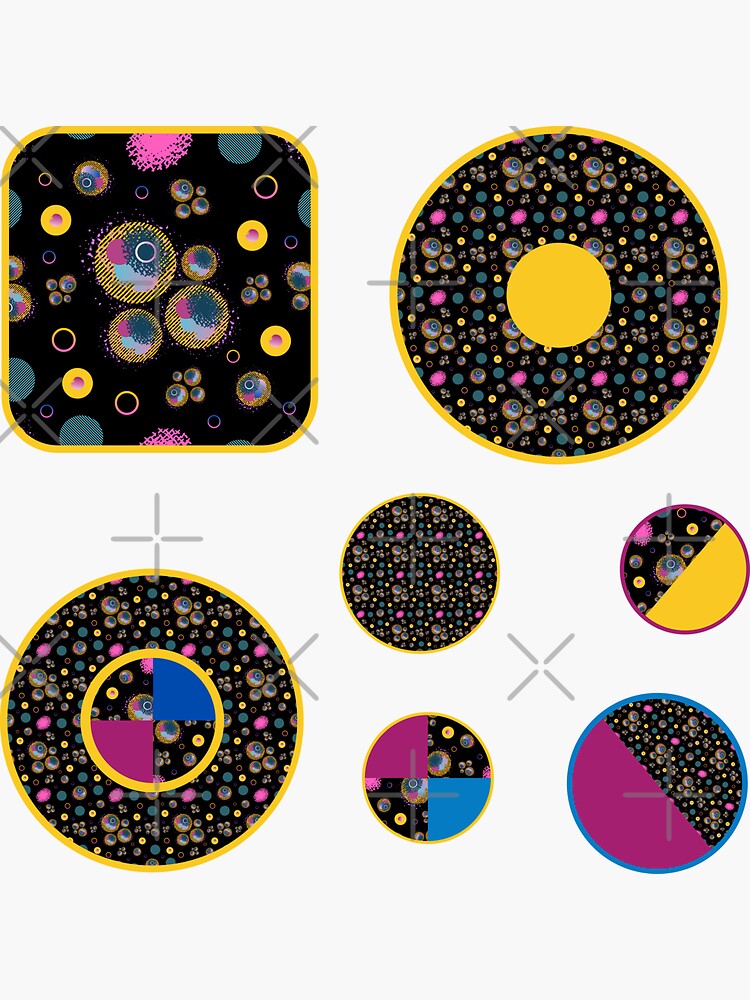 "ABSTRACT PLANT CELL PATTERN. TEXTURED CIRCLES" Sticker by JABATUCABA ...