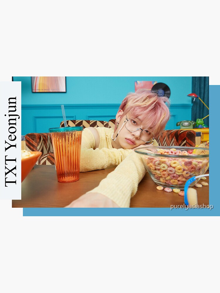 "TXT Blue Hour KPOP Sticker Yeonjun" Sticker by purelyasiashop | Redbubble