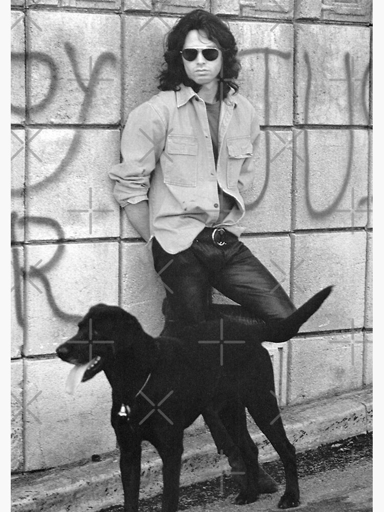 "Retro Art Jim Morrison With Dog" Sticker for Sale by ClintonDana9 ...