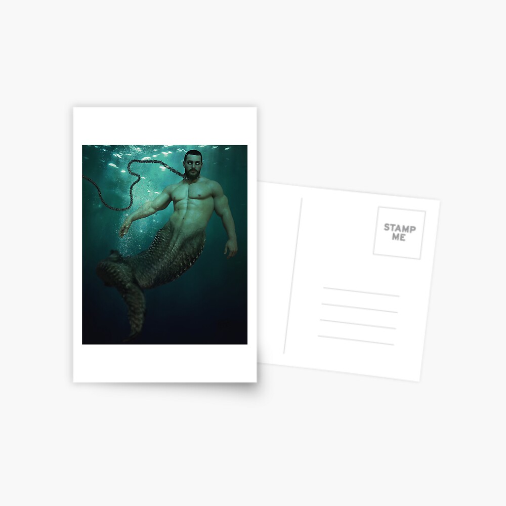"Muscle Bear Merman" Sticker for Sale by astrazero | Redbubble