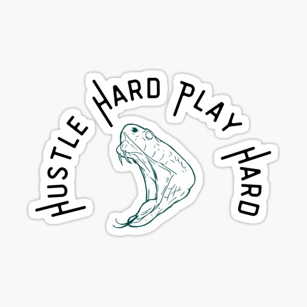 "snake/ hustle hard play hard" Sticker by FourNuns | Redbubble