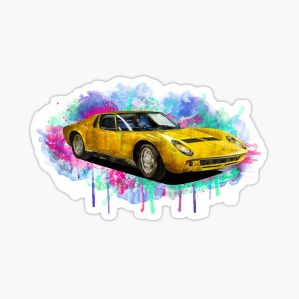 "Lamborghini Miura" Sticker for Sale by Lizlizz | Redbubble